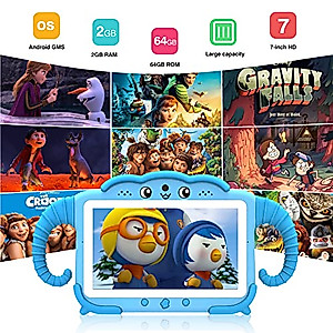 Tablet for Kids 7 Kids Tablet for Toddlers Tablet, 64GB Children Tablet, Kids Edition Tablet for Toddler Learning Tablet for Boys Girls with WIFI, Dual Camera, Touch Screen, Parental Control, Netflix