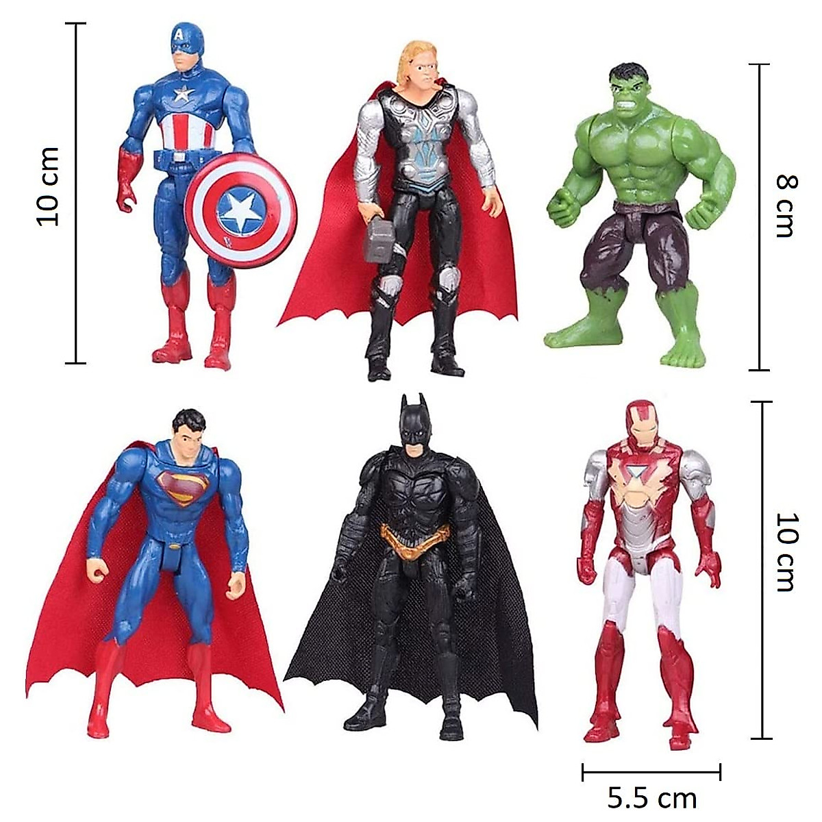 Superhero Flash Action Figures Set of 6 PCS - Best Toys Set for Boys - Collectible Models - Exclusive Cake Topper