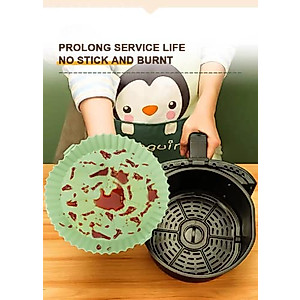 Air Fryer Silicone Liners - 2 Pcs Non-stick Non-burnt, Easy to Demold Reusable Air Fryer Silicone Liners Basket for 4-8 Quart Air Fryer Oven.