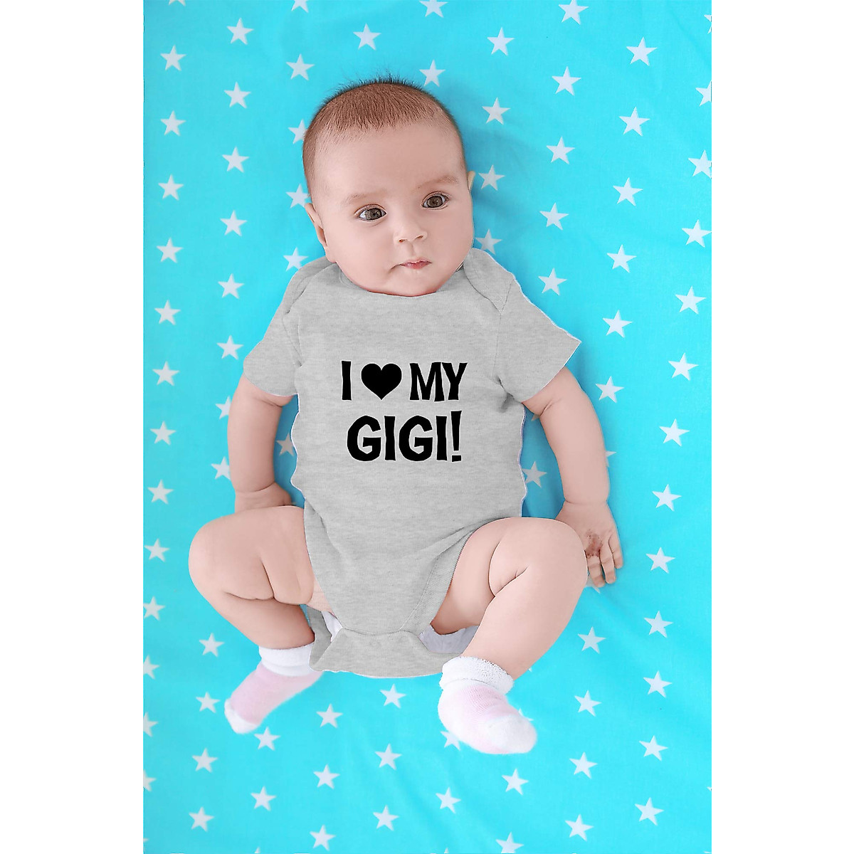 CBTwear I Love My Gigi Baby Bodysuit - Adorable Girl Romper Clothing Funny Infant Outfit Unisex Clothing (6 Months, Heather Grey)