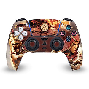 Head Case Designs Officially Licensed Assassin's Creed Kassandra Odyssey Artwork Matte Vinyl Faceplate Sticker Gaming Skin Case Cover Compatible with Sony Playstation 5 PS5 DualSense Controller