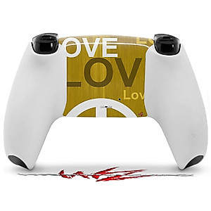 WraptorSkinz Skin Wrap compatible with Sony PS5 DualSense Controller Love and Peace Yellow (CONTROLLER NOT INCLUDED)