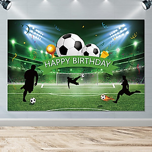 APOWBLS Soccer Birthday Party Backdrop Supplies, Soccer Party Background Banner Decorations, Soccer Backdrop, Sports Theme Soccer 1st 2nd 3rd Birthday Decorations Backdrop | 5x3ft