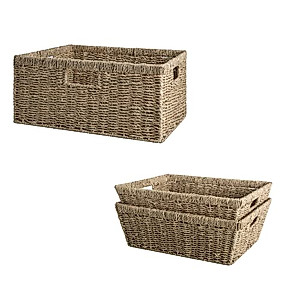 StorageWorks Jumbo Wicker Basket & StorageWorks Large Wicker Baskets