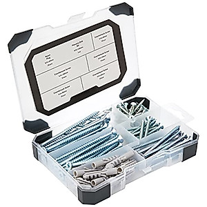 TIMCO TRAY300 Screws, Plug & Drill Bit Silver Tray-91pcs Mixed Tray