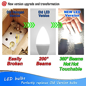 Heifymi E12 40 Watt Equivalent LED Bulbs 6000K Daylight White 450lm 4W 120V LED Candelabra Bulb with T6 C7 E12 Small Base for Wall Sconces Pendant Chandelier Ceiling Fan Lighting, Non-Dimmable, 4 Pack