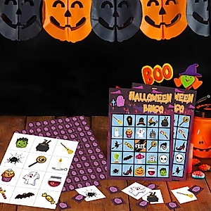 Halloween Bingo Party Games Cards with 24 Players Halloween Party Games for Gils Boys School Classroom Party Supplies Classroom Activities Party Favor Gifts for Young Adults Family Activities (HM410)