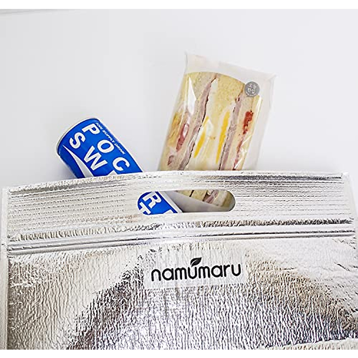 NAMUMARU Insulated Easy Zip Lock with Handle Resealable Aluminum Sandwich Lunch Bag 5 Piece Medium Reusable Thermal Snack Bento Camping Picnic Grocery Hot & Cold Pouch