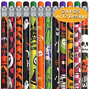 SURCVIO 168pcs Halloween Party Favors Stationery Set for Kids, Halloween Goody Bag Fillers Including Pencil, Eraser, Ruler, Notepad, Stamper, Sticker, Halloween Stationery Kit for Kids Trick or Treat