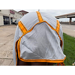 HILASON 78" Inches Horse Fly Sheet with Neck UV Protect Mesh Bug Mosquito Summer White/Orange | Horse Fly Sheet | Horse Western Fly Sheet | Fly Sheets for Horses | Mosquitoes Protection for Horses