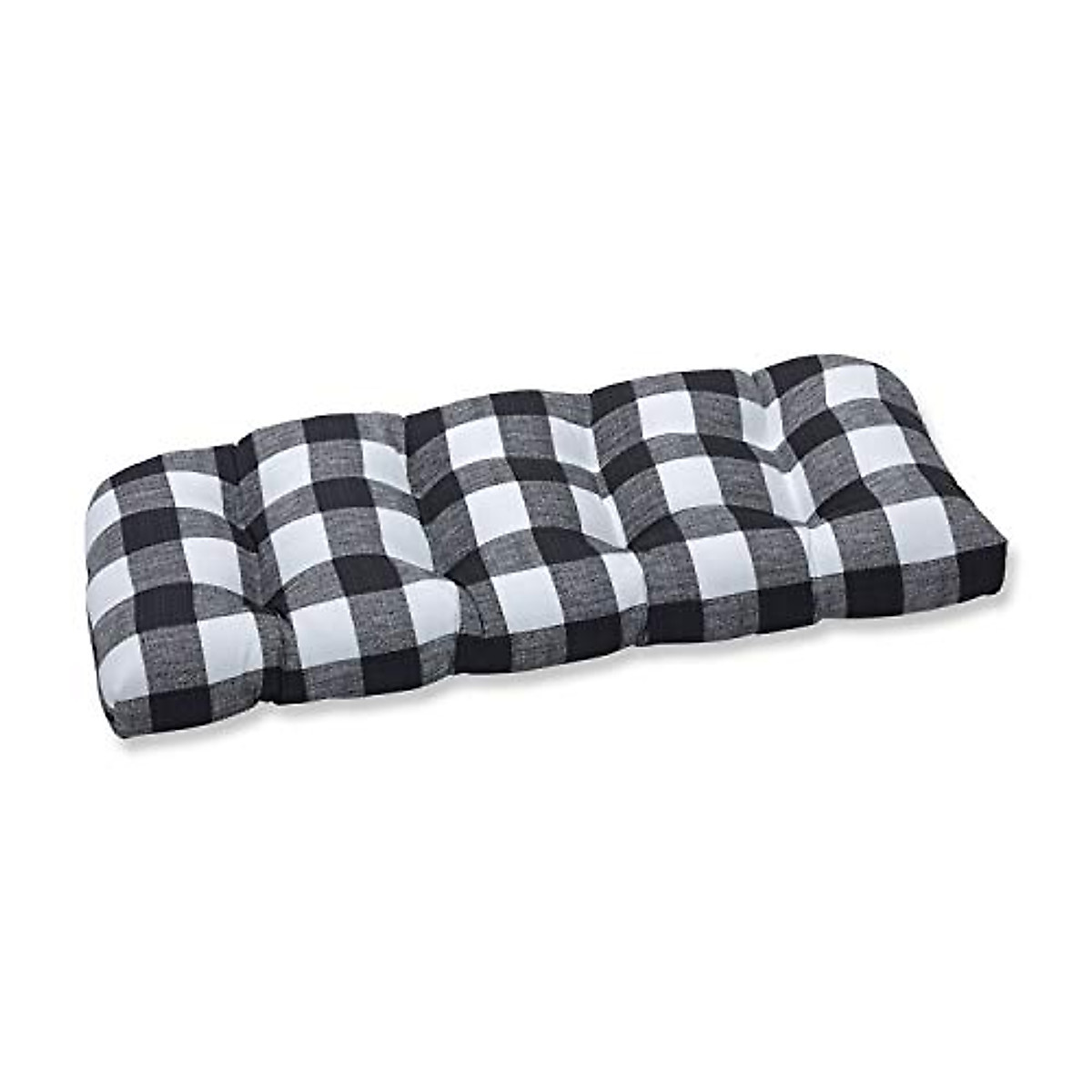 Pillow Perfect Outdoor/Indoor Anderson Matte Tufted Loveseat Cushion, 1 Count (Pack of 1), Black