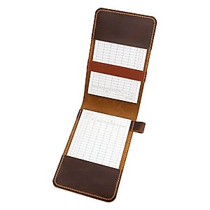 Turbosnail Personalized Golf Scorecard Holder Leather Hand Stitched, Yardage Book Holder, Golfers Gift, Gift for Him, Gift for Dad, Leather Golf Gifts