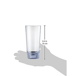 Carlisle FoodService Products Alibi Plastic Beverage Glass for Restaurant, Kitchen, and Bar, 13.9 Ounces, Clear