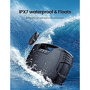 IPX7 Waterproof Bluetooth Speaker, 40W Portable Wireless Speaker, 32H Playtime, Stereo Loud Sound, Deep Bass, Outdoor Speaker with Handle, Bluetooth 5.0, Built-in Mic, Power Bank for Party,Pool,Beach