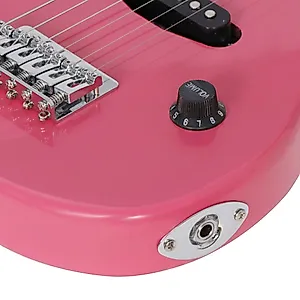Smartxchoices 30" Inch Kids Electric Guitar with 5W Amp Cable Cord Pick Shoulder Strap Much More Guitar Combo Accessory Kit for Beginner Starter (Pink)
