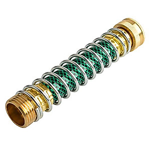 HYDRO MASTER Garden Hose Coiled Spring Protector,Solid Brass Connector,Garden Faucet Extension