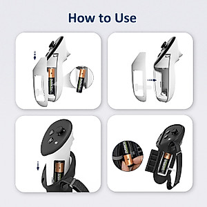 AMBISON Upgraded Controller Grips Cover for Oculus Meta Quest 3S/3 Accessories,with Adjustable Nylon Active Knuckle Straps&Battery Opening Protector,Anti Throw Relax Hands Enhance Holding (Black)