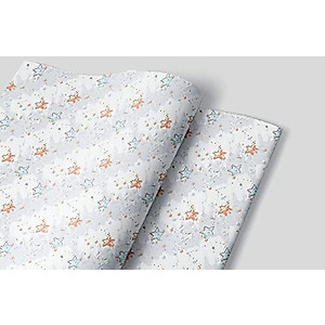Viola Grace Shop Princess Star Printed Gift Wrapping Papers Sheet - Easter Treat Boxes | Baby Shower | Baby Girl Birthday - Gift Wrapping Paper, Pack of 3 Sheets
