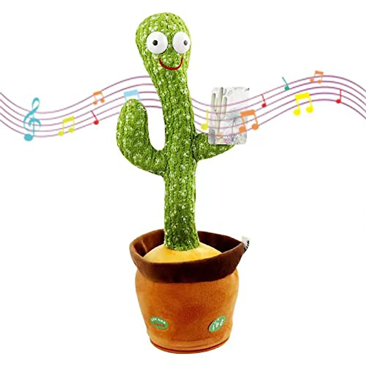 Ferlert Dancing Cactus,Talking Cactus Toy, Electronic Dancing Cactus Toy with Lighting,Singing Cactus Recording and Repeat Your Words,Cactus Mimicking Toy Green A