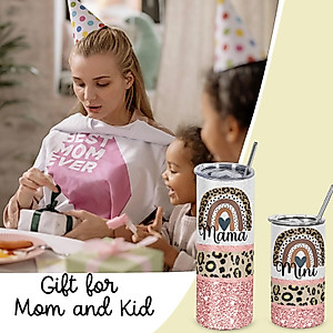 Cosictic Mama And Mini Skinny Tumbler Set For Mom And Kids, Mother's Day Gift For Mom New Mom Mom To Be