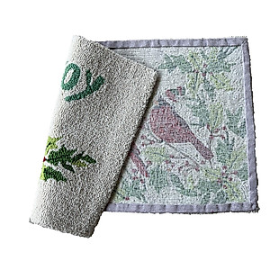 EZ.enjoy Winter Cardinal on Branch Holly Berries Joy Hand-Hooked Accent Rug 28.5 X 17 Inches for Holiday Christmas Home Decor