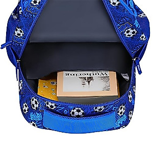 MYGOO Boys' Elementary School Backpack | Vineyard Collection | 17" Height 24L | Soccer Blue