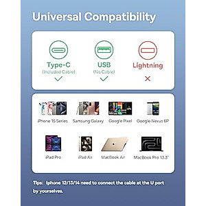 Baseus USB C Car Charger, 60W Retractable Car Charger, Dual Fast Charging, Compatible with iPhone 15/14/13/12 Pro Max, Plus, Samsung Galaxy S23/S22/S21 Ultra, Google Pixel and More