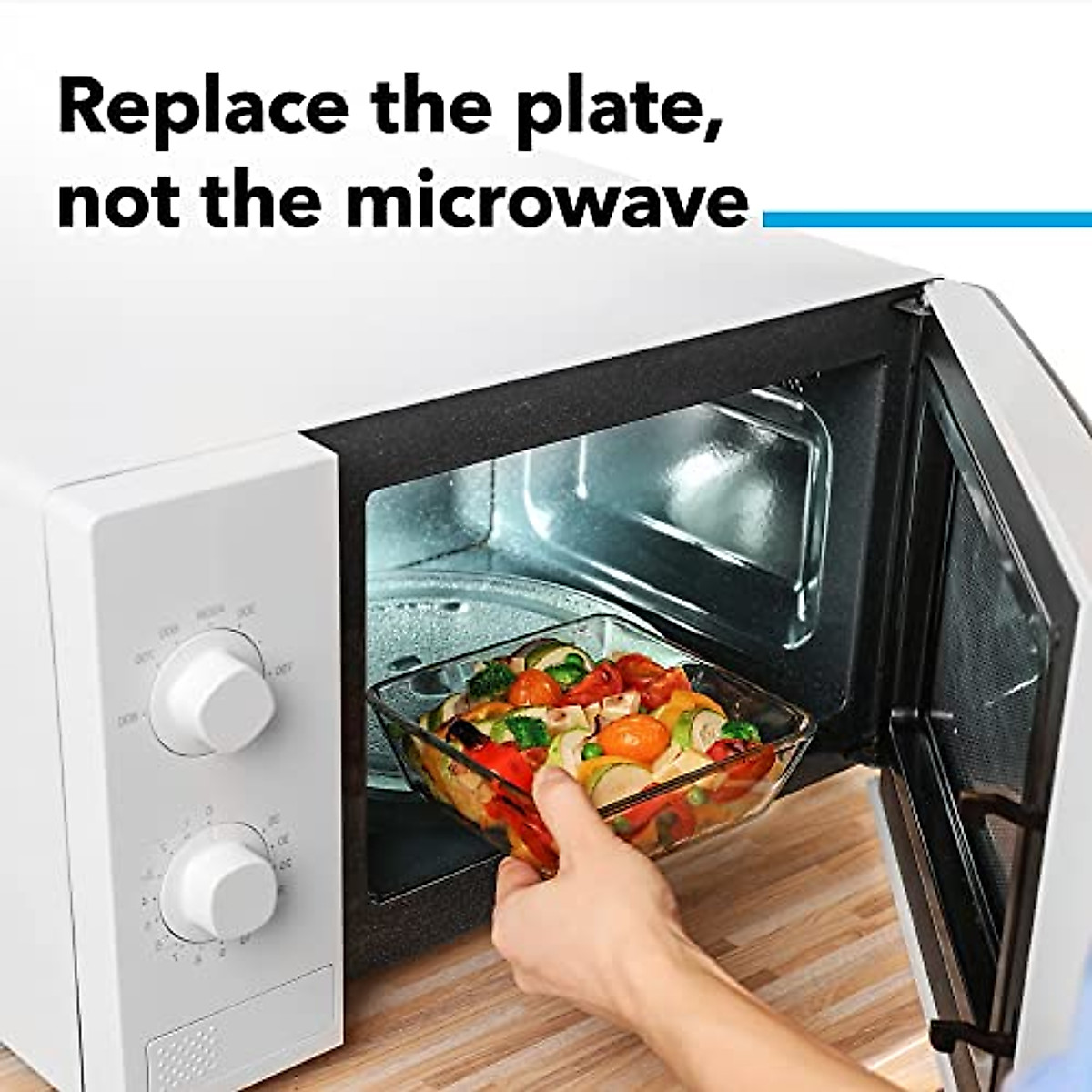 12.5" GE and Samsung -Compatible Microwave Glass Plate/Microwave Glass Turntable Plate Replacement - 12 1/2" Plate, Equivalent to G.E. WB39X10002 and WB39X10003