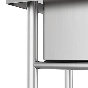 Bonnlo Commercial 304 Stainless Steel Sink 2 Compartment Free Standing Utility Sink for Garage, Restaurant, Kitchen, Laundry Room, Outdoor, 35.8" W x 21.3" D x 40" H