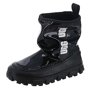 UGG Unisex-Child Classic Brellah Mini Boot, Black, 1 Little Kid