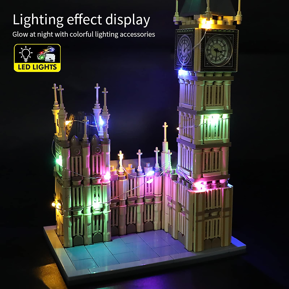 FEIDAMA Big Ben Building Set Model Kit with Lighting and Real Clocks, Architecture London World Famous Architectural Model Toys Gift for Kids and Adults(815pcs)