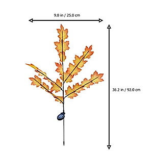 OSALADI Lighted Maple Tree Fall Decor Outdoor 2pcs LED Solar Landscape Light Simulation Maple Leaf Landscape Led Pathway Lights Villa Outdoor Pathway Decor Outdoor Fall Decor