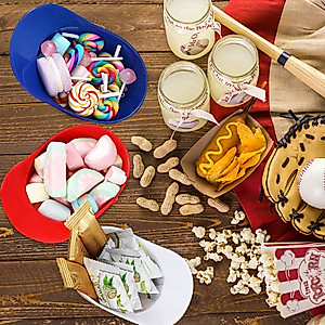 EliteZ Ice Cream Bowls, 30 Count Baseball Helmet Ice Cream Snack Bowl Dessert Bowl Tableware with 50 Disposable Scoops for Party Supplies (Black)