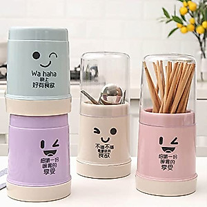Cute Kitchen Utensil Holder for Countertop and Plastic Drainage Chassis Tableware Storage Container,Chopstick Holder Storage, Standing Cutlery Storage Organizer Caddy with Dustproof(pink)