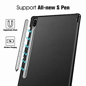 Fintie Slim Case for Samsung Galaxy Tab S6 10.5" 2019 (Model SM-T860/T865/T867), [Supports S Pen Wireless Charging] Tri-Fold Stand Cover Auto Sleep/Wake, Black