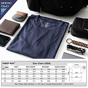 SHEEP RUN 100% Merino Wool Men's Wicking Breathable Base Layer Hiking Running Long Sleeve Shirt (Carmine, Medium)