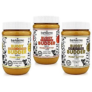 Pumpkin Pup + Ruff Ruff Raw + Barkin Banana Buddy BUDDER, 100% Natural Dog Peanut Butter, Healthy Dog Treats - Made in USA (Set of 3)