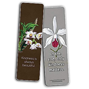 Creanoso Floral Inspirational Sayings Bookmarks (30-Pack) – Stocking Stuffers Gift for Men & Women, Teens – Awesome Bookmark Collection – Book Reading Rewards Incentives – Page Binder
