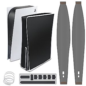 STORAGBT Dust Cover for PS5 - Dust-proof Bundle for PS5, with PS5 Dust Cover,Dust Filters for the Disk/Digital version of PS5, and Silicone Plugs for the Port.(Black)