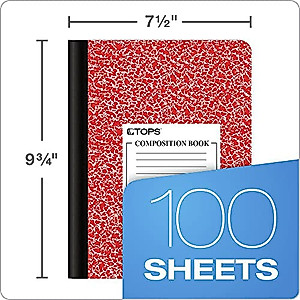 TOP63794 - Tops Composition Book w/Hard Cover 7-1/2 x 9-3/4 in (Color May Vary) (1 Book)