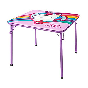 Idea Nuova JoJo Nickelodeon Siwa 3Piece Table & Chair Set with 2 Folding Chairs & 1 Table, Ages 3+ & JoJo Siwa Collapsible Children’s Toy Storage Trunk, Durable with Lid, Pink