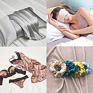 Champagne 100% Pure Silk Solid Color Charmeuse Fabrics by The Pre-Cut 1 Yard for Sewing Width 44 inch