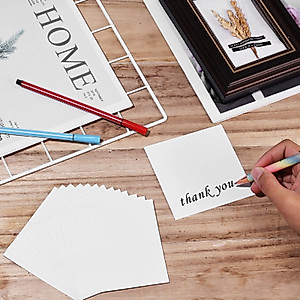 SAVITA 100pcs Blank Place Cards, 3.9x3.9 inch White Wedding Place Cards Name Cards for Table Setting Number Cards Foldable Tent Cards for Anniversaries Parties Invitations