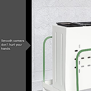 Knife Block, Smathou Knife Holder, Cutting Board Holder, 4 in 1 Kitchen Countertop Organizer, White