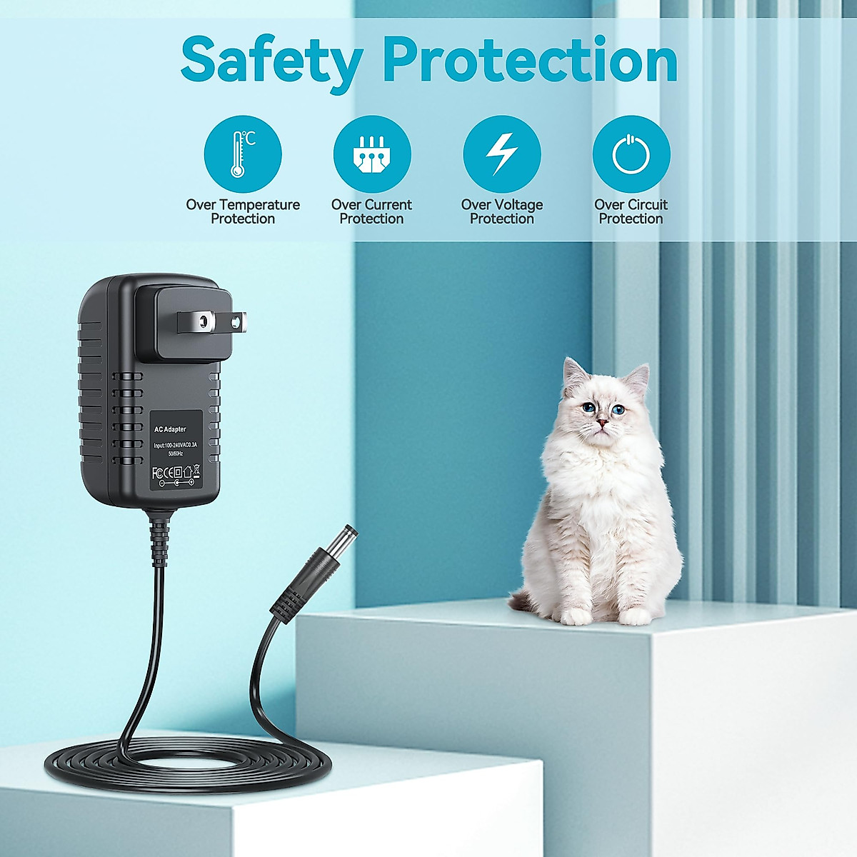 Hustery 15V AC Adapter Charger Replacement Compatible with II Litter-Robot III Open Air Self Cleaning Litter Box Power Cord