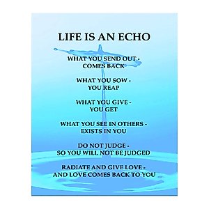 Life Is An Echo - Quotes Wall Art Collection, Inspirational Quotes Wall Art, Wall Decorations Decorations for Home Studio and Office, Pictures for Living Room Wall Decoration, Unframed - 8x10