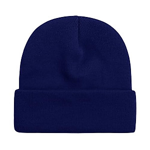 12 Pack Winter Beanie Hats for Men Women, Warm Cozy Knitted Cuffed Skull Cap, Wholesale