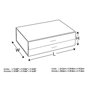 SKETCHGROUP Luxury Gift Box with 2 Satin Ribbon and Magnetic Closure (A4, Black)