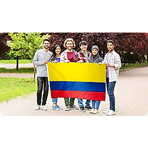 DANF Colombia Flag 3x5 Ft Thick Polyester, Fade Resistant, Brass Grommets, Canvas Header, Double Sided Colombian National Flags 3 X 5 Feet