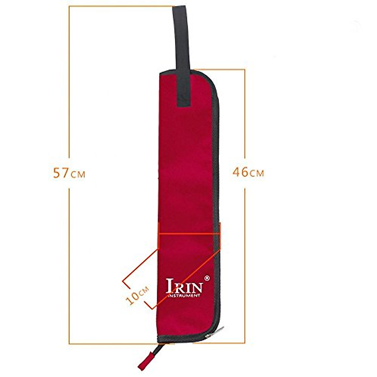 Tbest Drum Stick Bags Sacoche Baguette,Drum Sticks Bag Holder,IRIN Drum Stick Storage Hanging Bag Drumstick Portable Handbag with Handle 5 Colors Available(Black/Red/Green/Blue/)(Red)